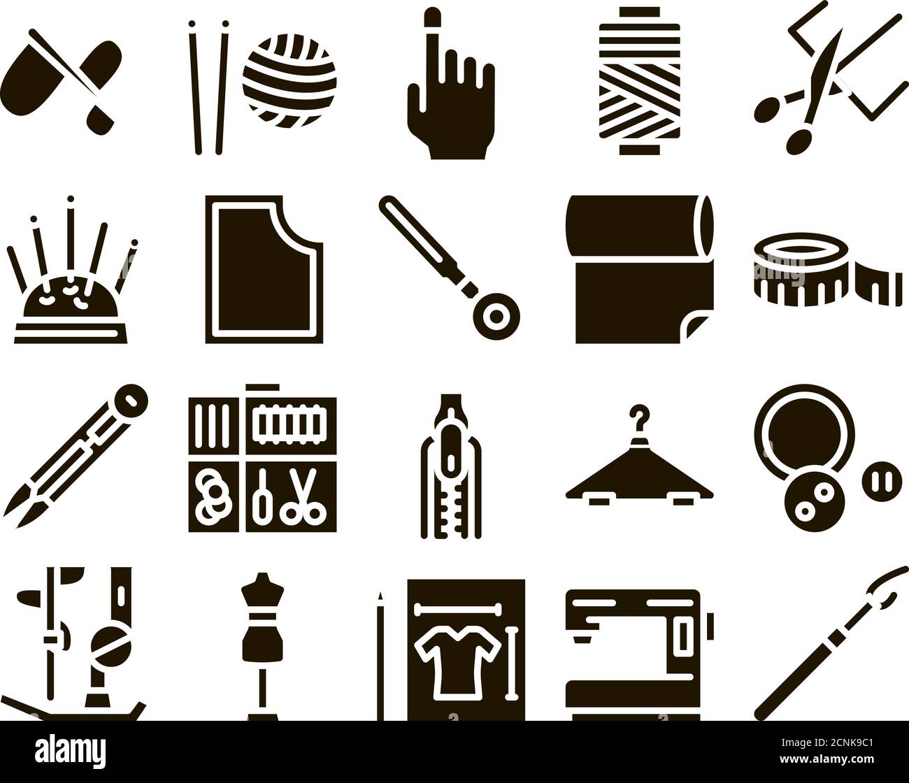 Sewing machine line glyph Stock Vector Images - Alamy