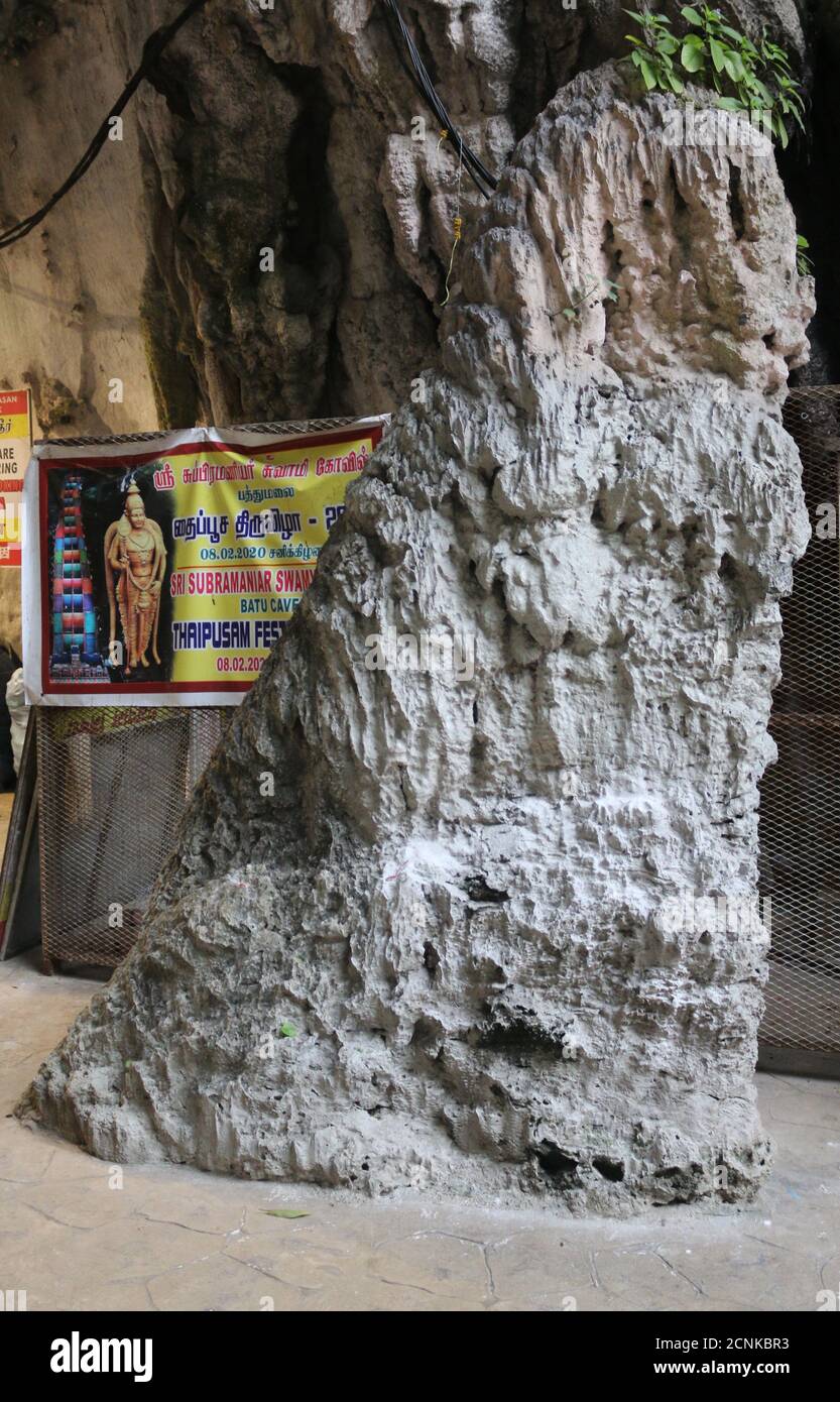 Sculptured rock formation at inside entrance of the Hanuman temple ...