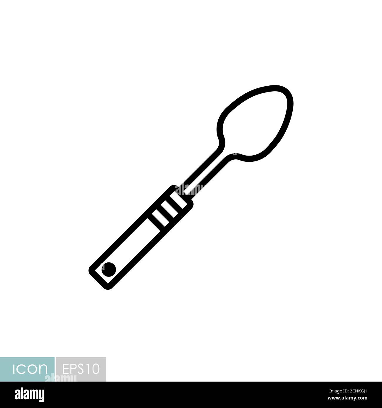 Large spoon vector icon. Kitchen appliances. Graph symbol for cooking ...