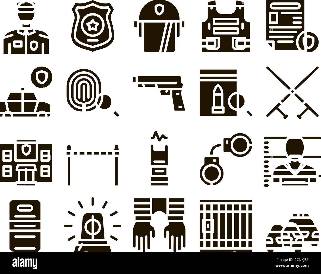 Police Department Glyph Set Vector Stock Vector Image & Art - Alamy