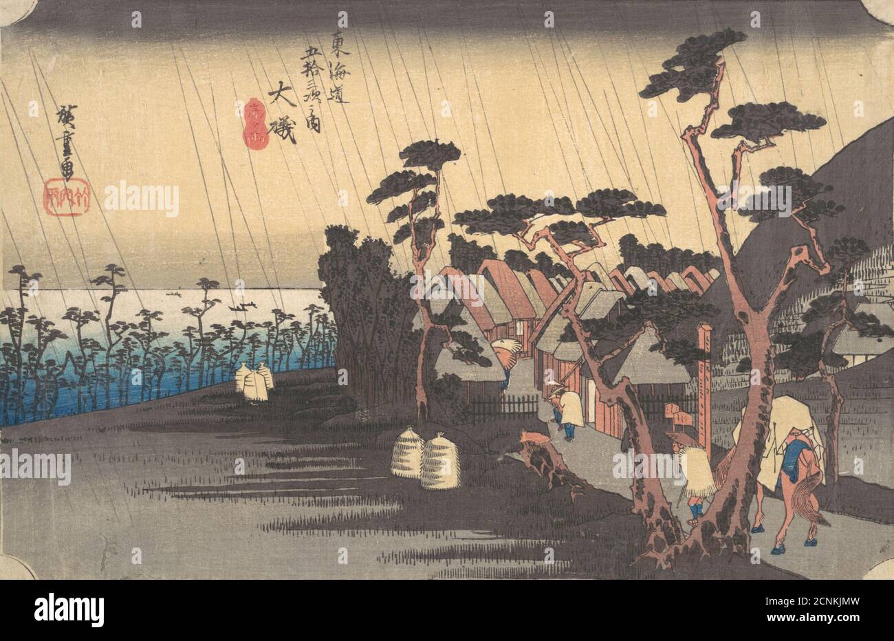 Tiger Rain at Oiso Station, ca. 1834 Stock Photo - Alamy