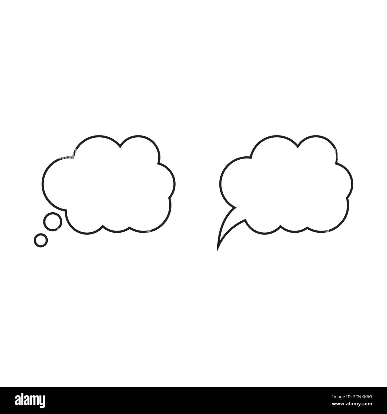 Speech or think bubble, empty communication cloud. Vector design ...