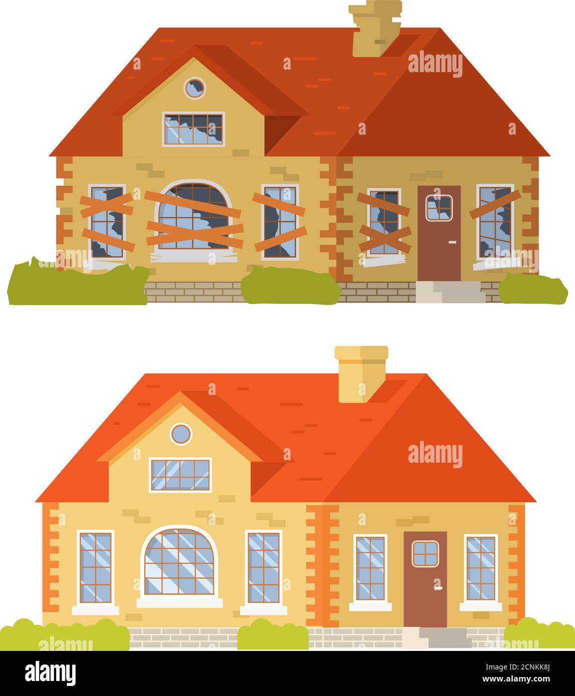 Old run down building exterior Stock Vector Images - Alamy