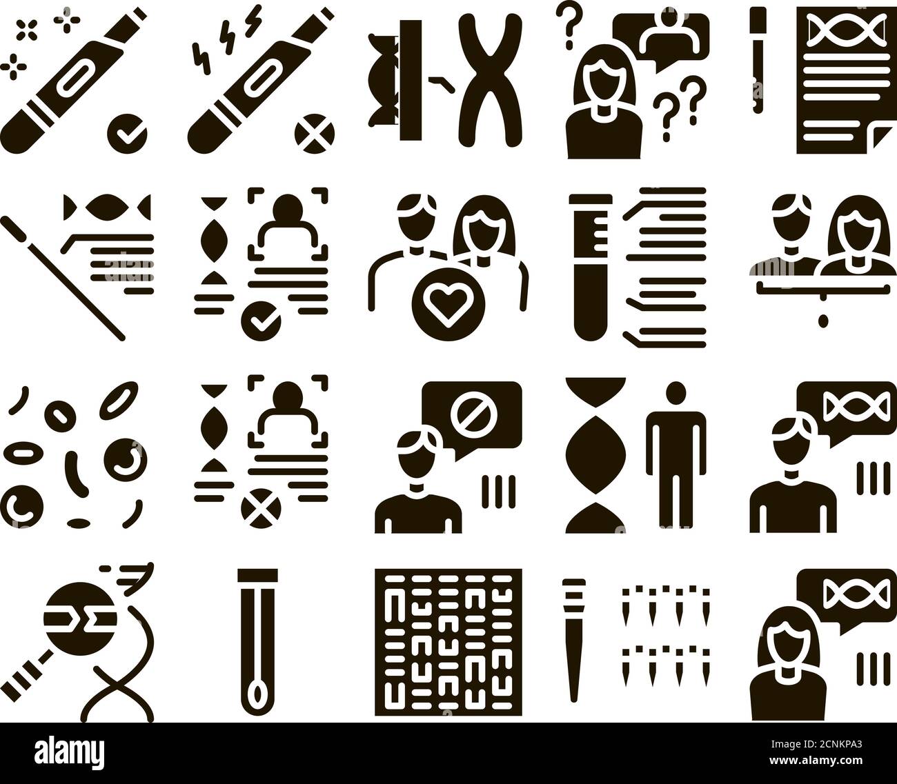 Paternity Test Dna Glyph Set Vector Stock Vector Image & Art - Alamy
