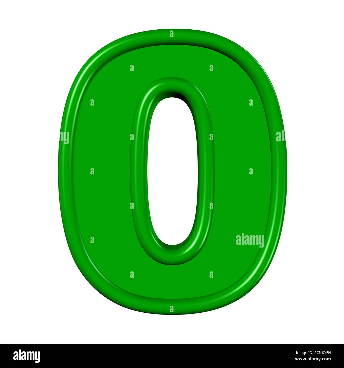 Green digit zero against white background Stock Photo - Alamy