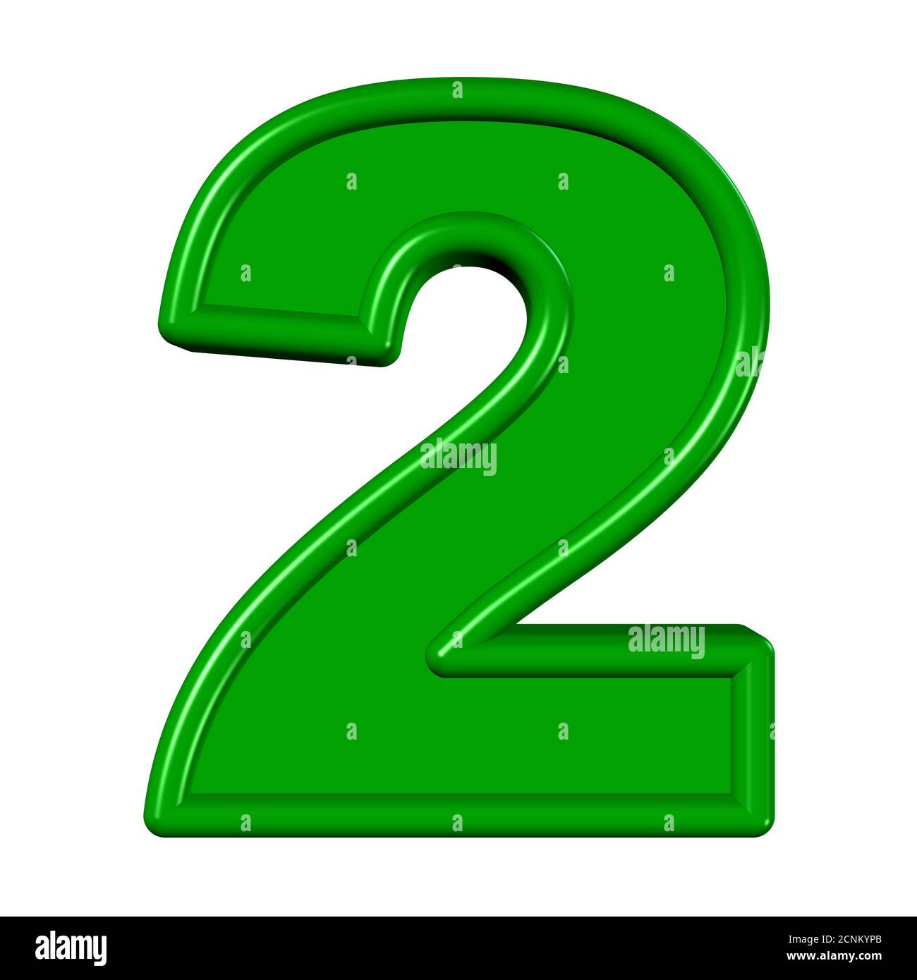 Green digit two against white background Stock Photo - Alamy