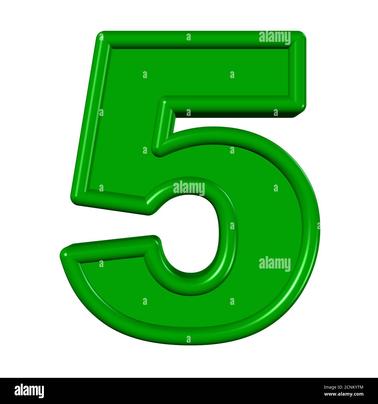 Green digit five against white background Stock Photo - Alamy