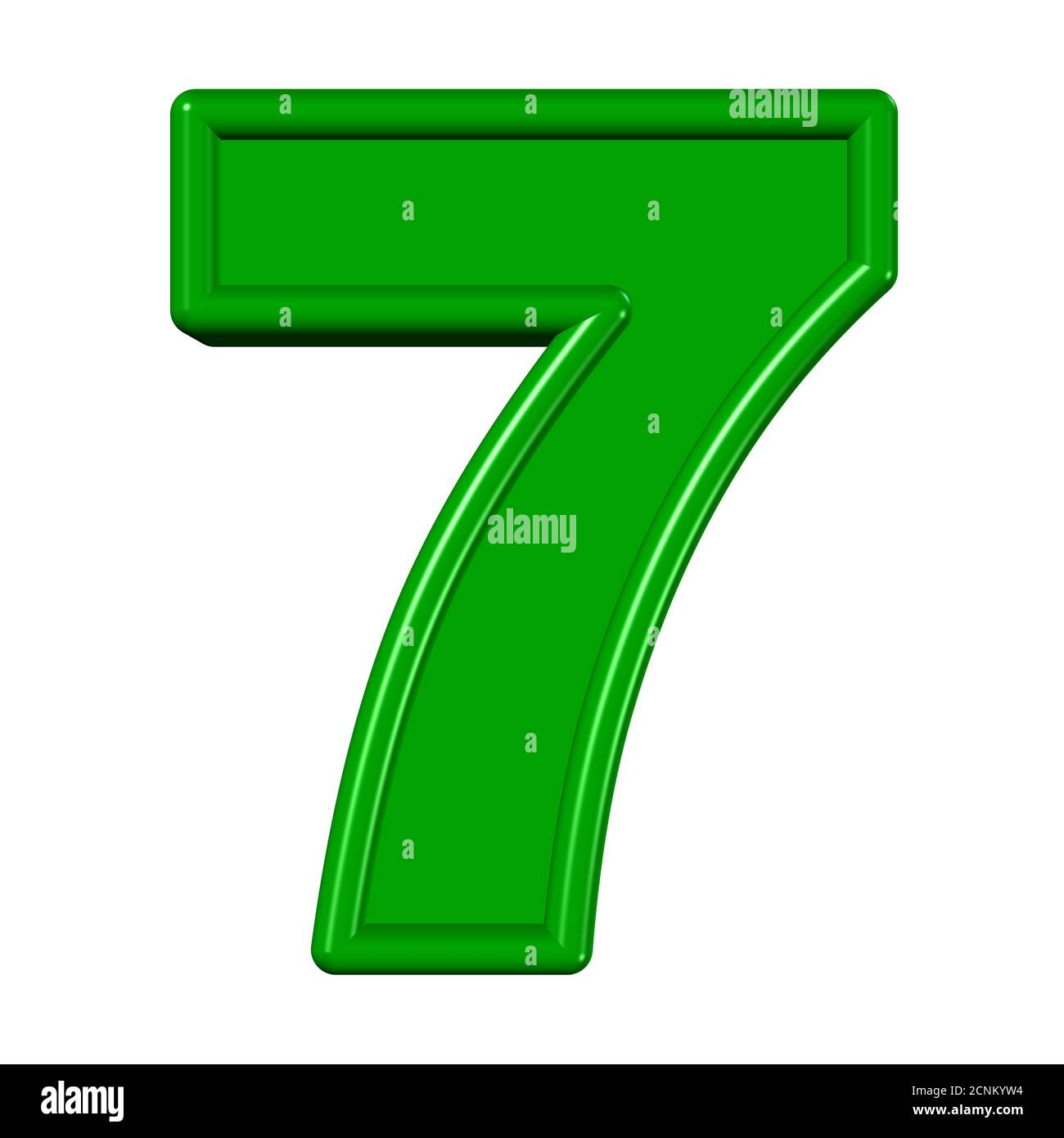 Green digit seven against white background Stock Photo - Alamy