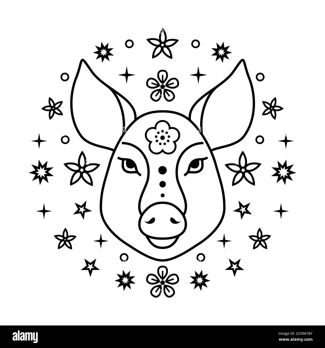 Pig Chinese zodiac sign Stock Vector Image & Art - Alamy