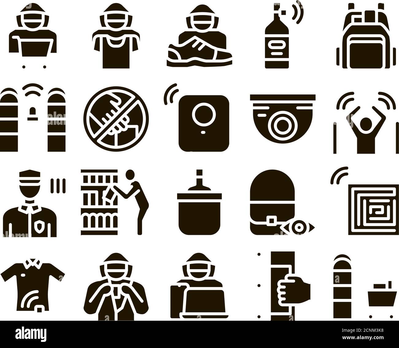 Shoplifting Collection Elements Icons Set Vector Stock Vector Image