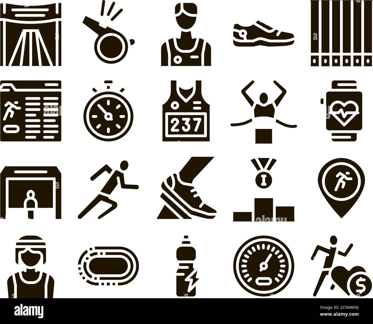 Marathon Collection Elements Icons Set Vector Stock Vector Image & Art - Alamy