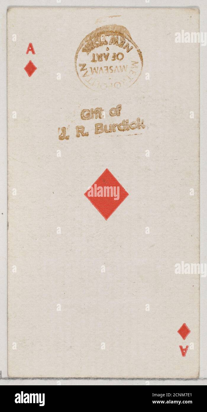 Ace of Diamonds (red), from the Playing Cards series (N84) for Duke ...