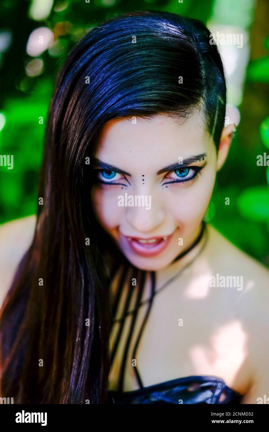 Portrait beautiful angry vampire girl hi-res stock photography and ...