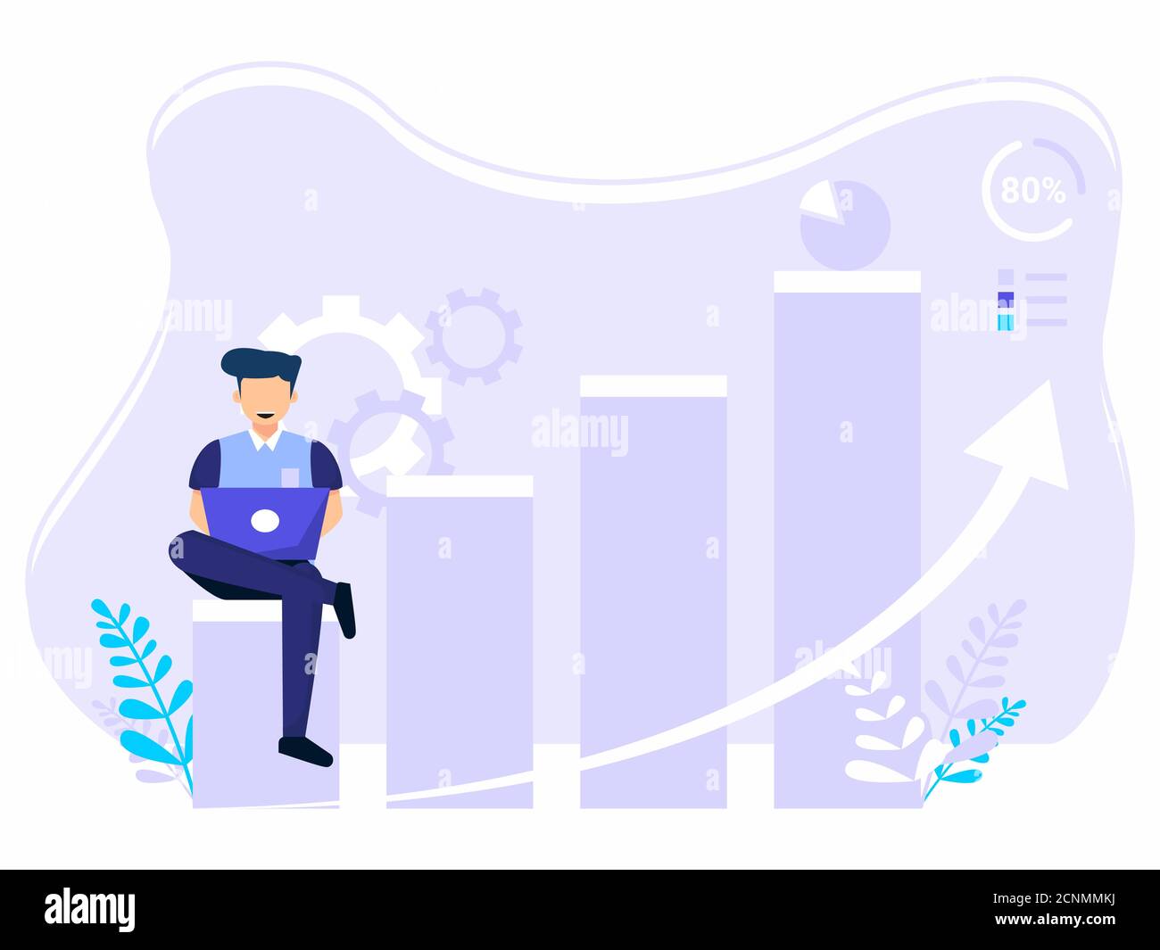 Target selection achieved. Concept of men sitting on top diagram ...