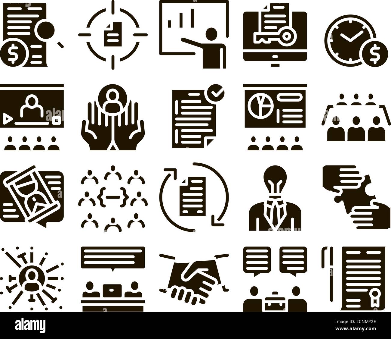 Contract Collection Elements Icons Set Vector Stock Vector Image & Art ...