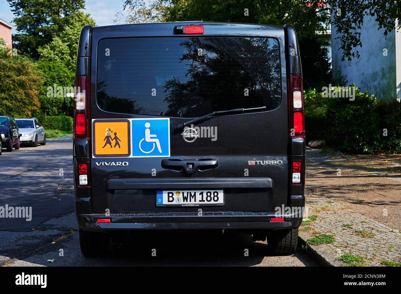 Berlin, Germany - September 12, 2020: Signs on a school bus for ...