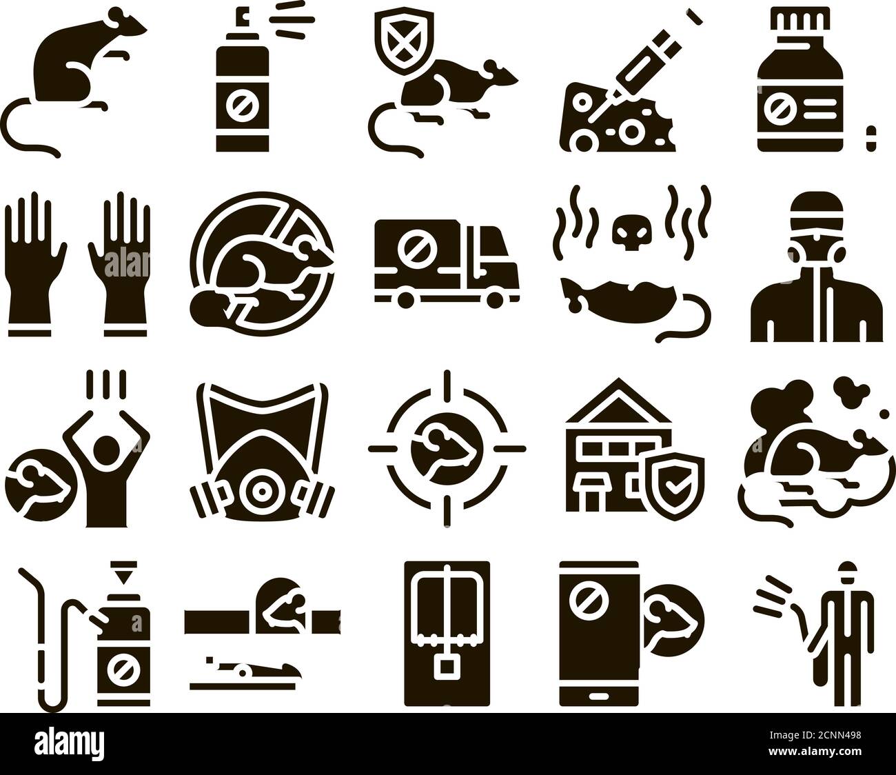 Rat Protect Collection Elements Icons Set Vector Stock Vector Image ...