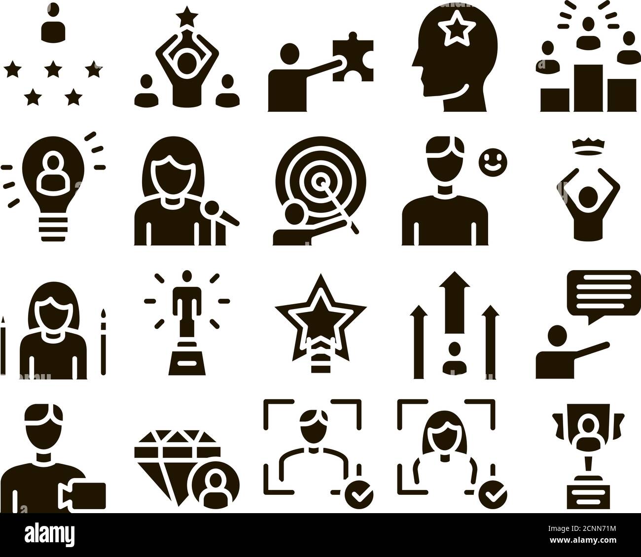 Human Talent Collection Elements Icons Set Vector Stock Vector Image ...