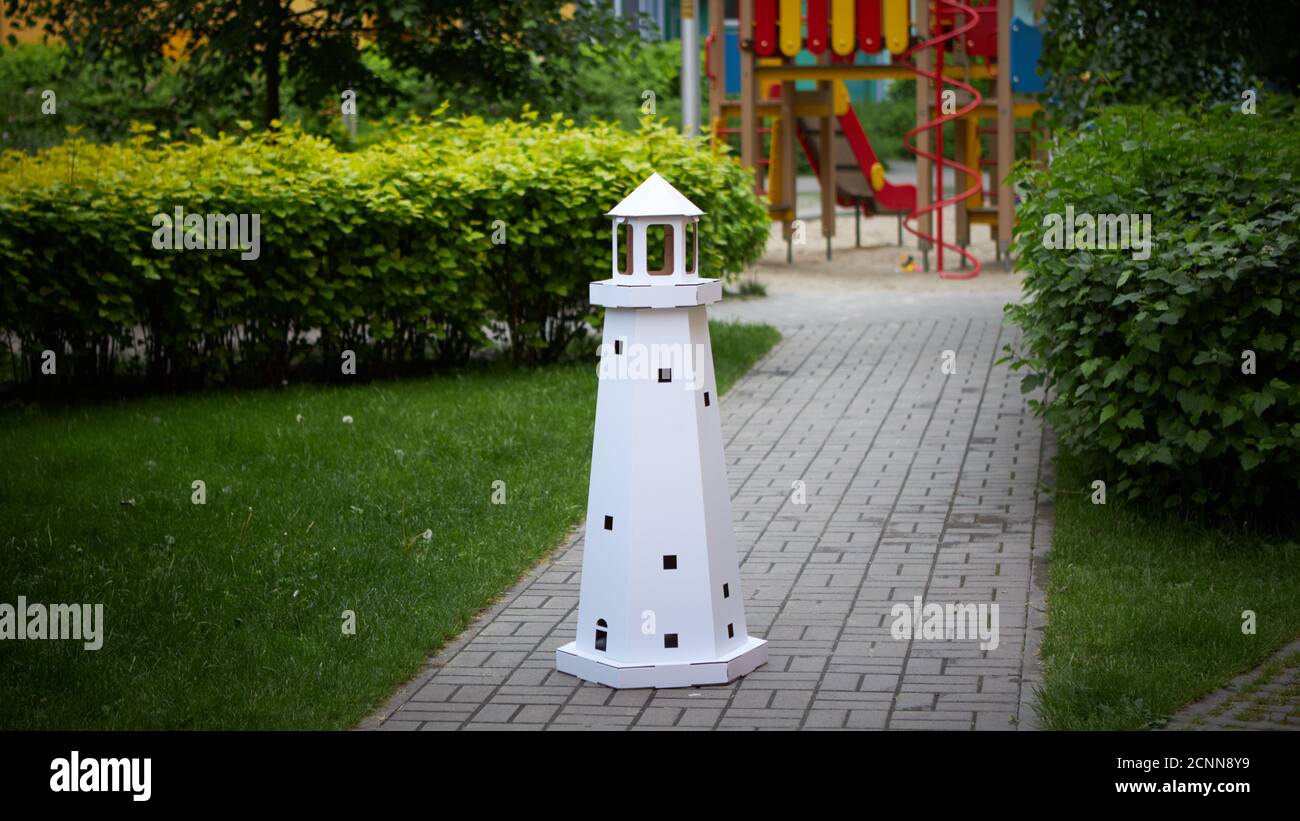Cardboard Model Building Lighthouse in the garden Stock Photo - Alamy