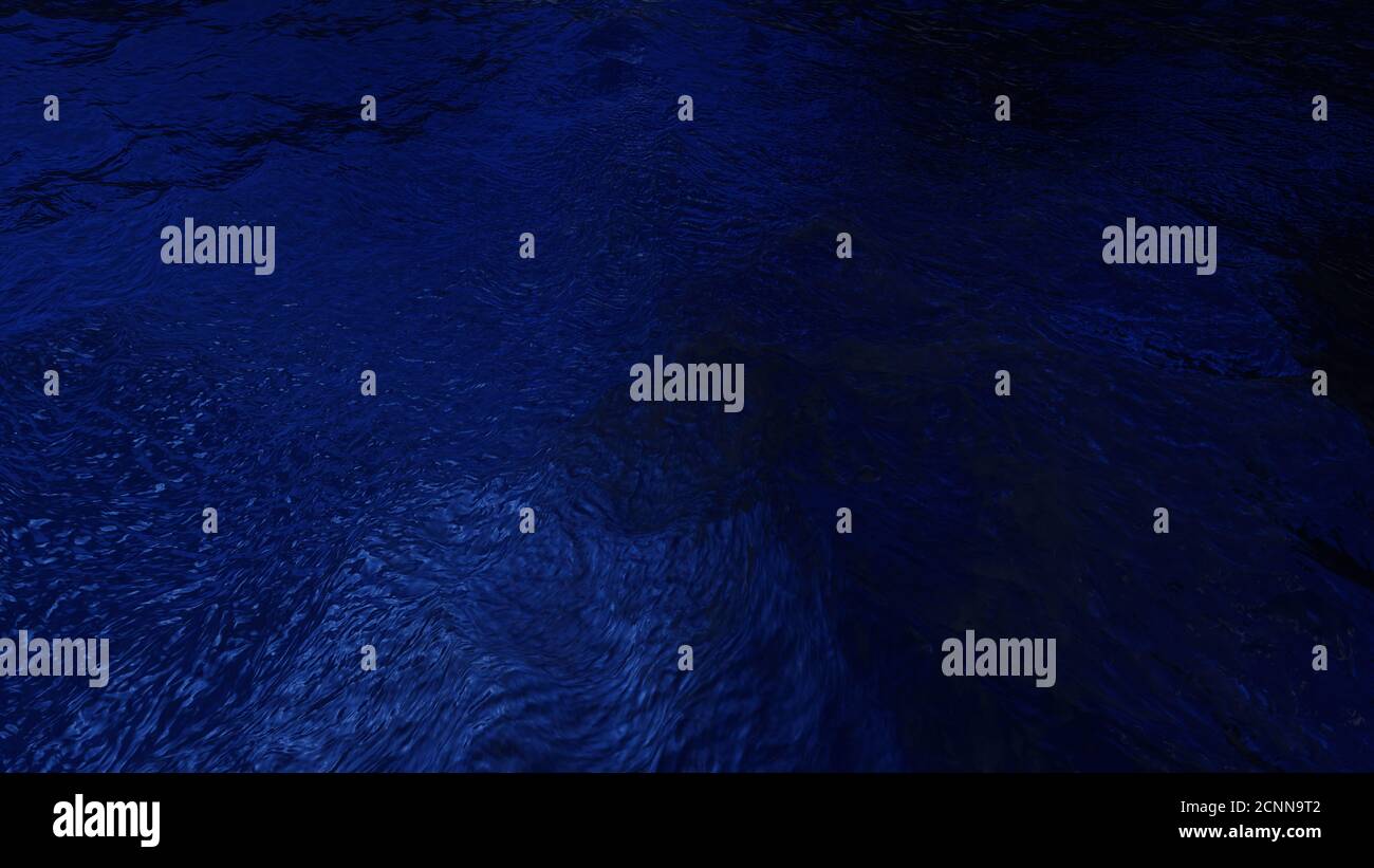 Night dark blue water texture. 3D illustration, 3D rendering Stock ...