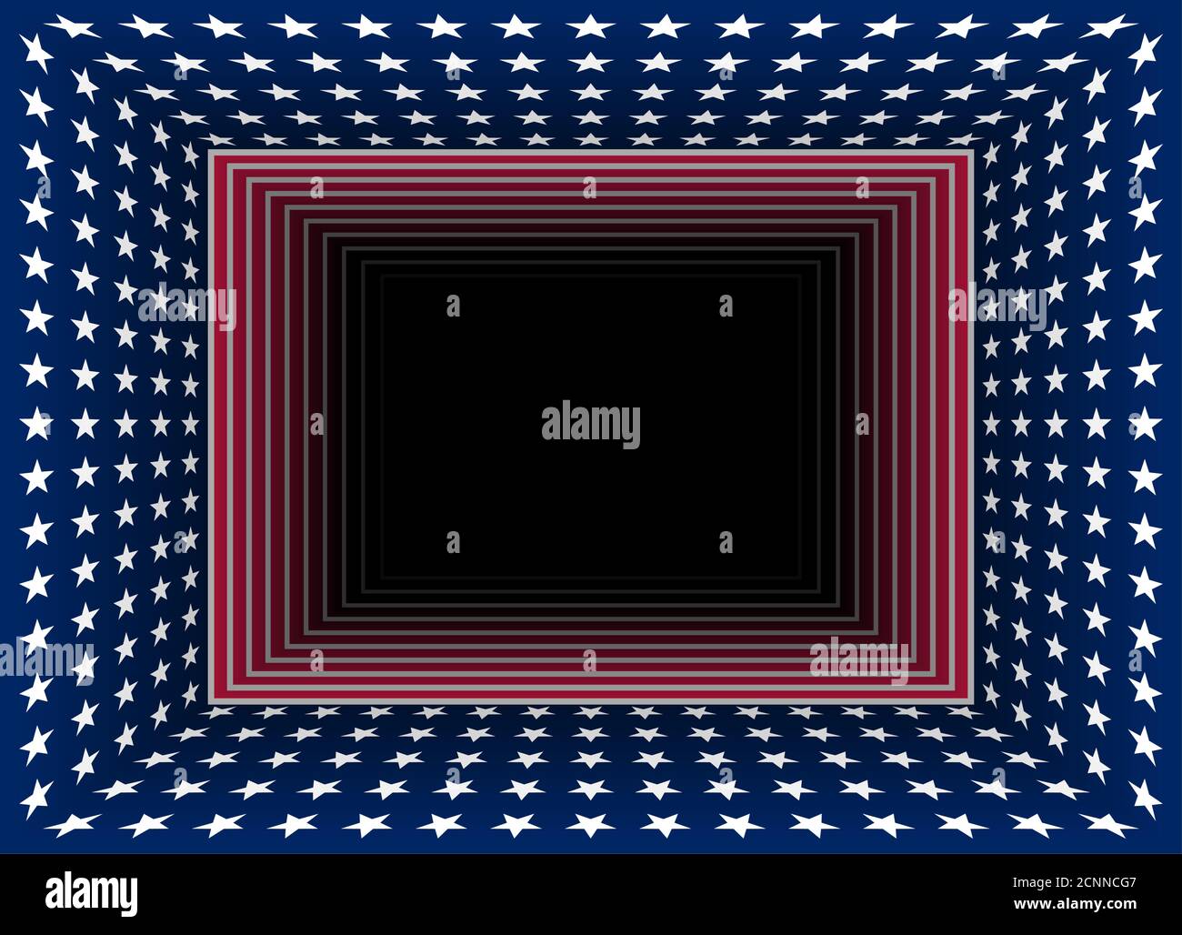 Vector illustration: 3D box with the colors of the American flag ...