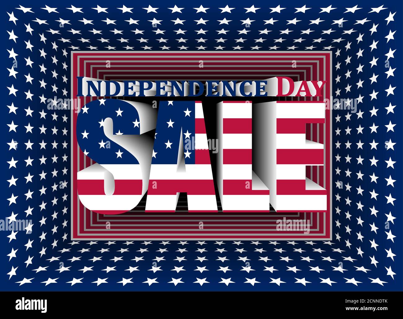 Vector illustration for advertising campaign on US Independence Day. 3D ...