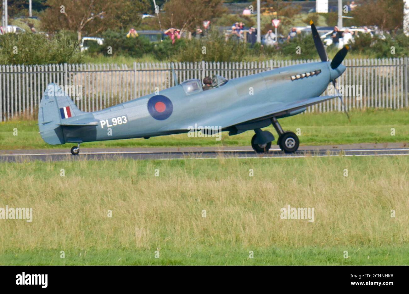 The nhs spitfire lands in newtownards hi-res stock photography and ...