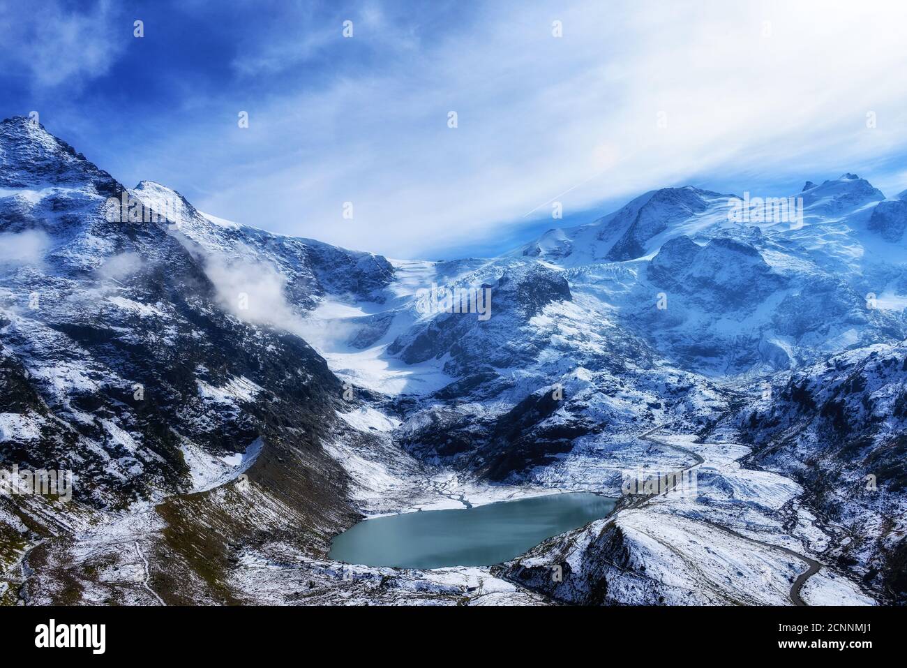 Alpine lake in mountain landscape, Stein Glacier, Berne, Switzerland ...
