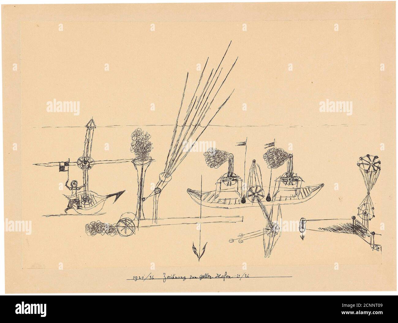 Drawing for yellow harbor, 1921-1926. Private Collection Stock Photo ...