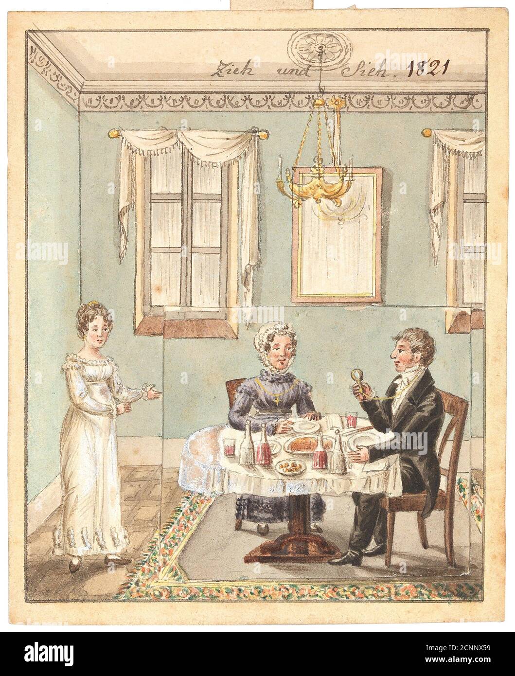 Greeting card, 1821. Private Collection Stock Photo - Alamy