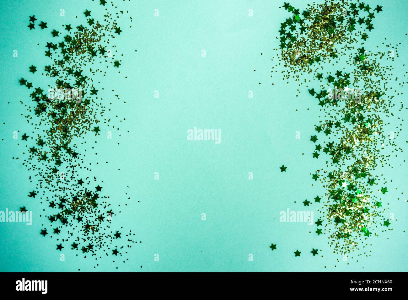 Turquoise And Gold Sparkle Background