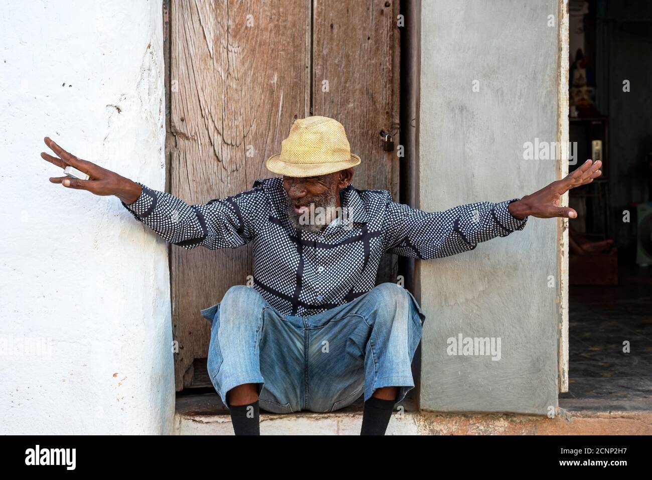 August 24, 2019: Cuban man smiling friendly. Trinidad, Cuba Stock Photo ...