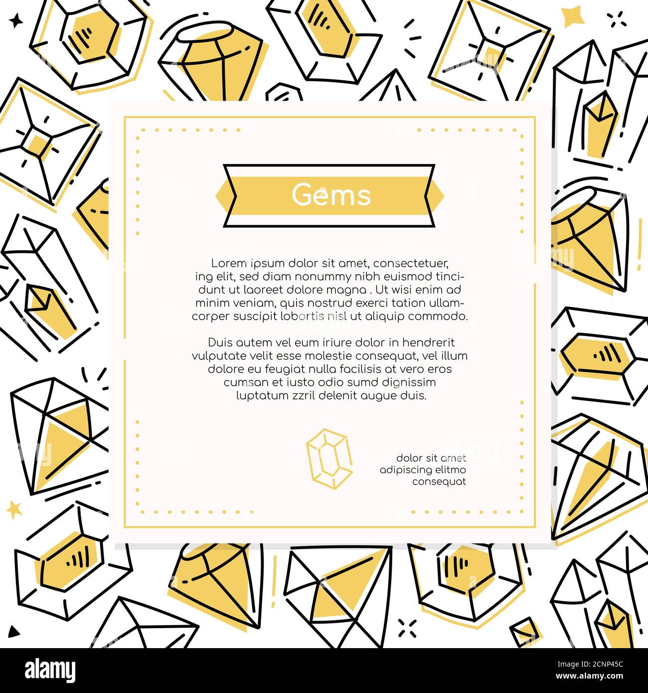 Gems and diamonds - line design style banner Stock Vector Image & Art ...