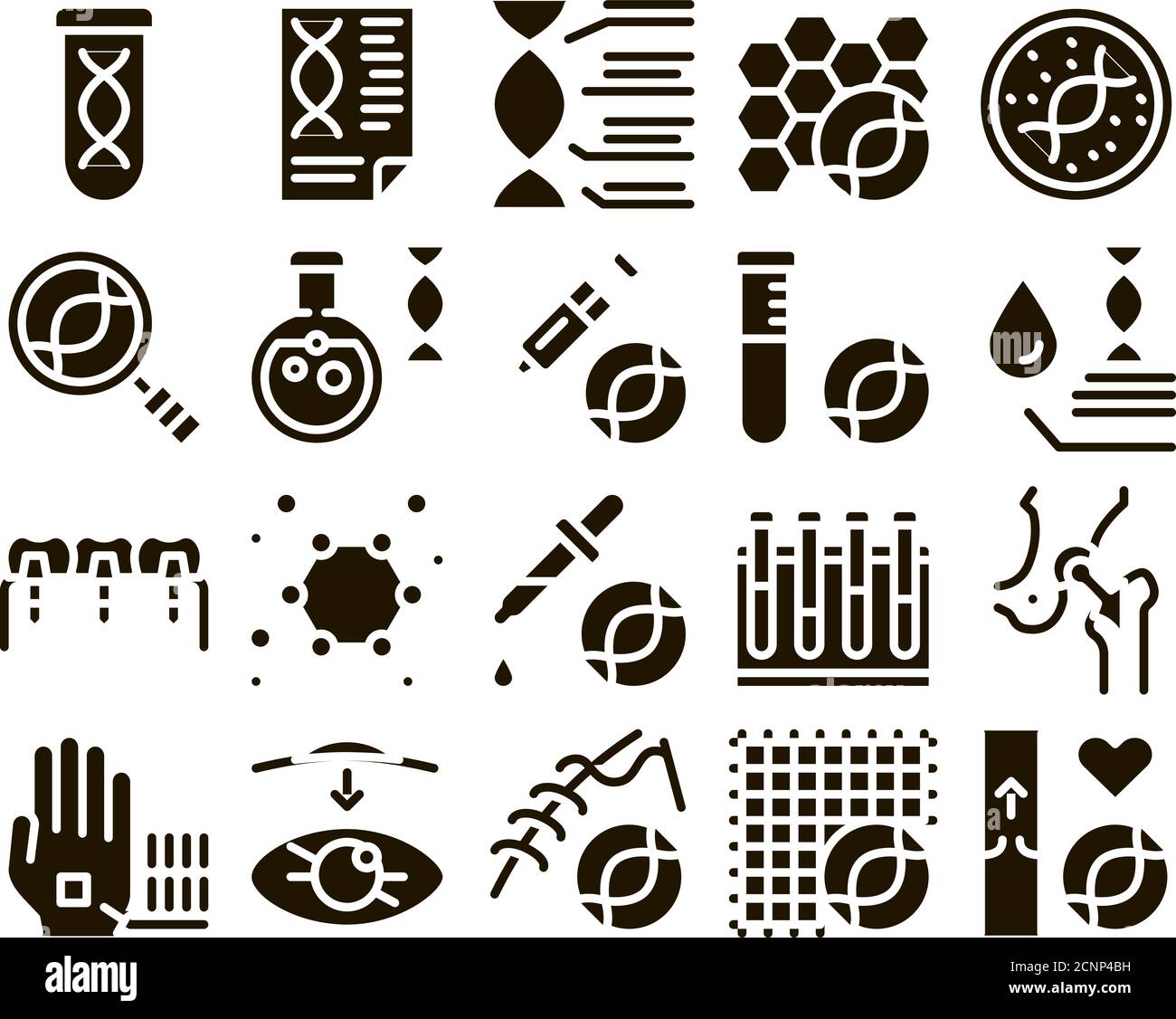 Biomaterials Collection Elements Vector Icons Set Stock Vector Image ...