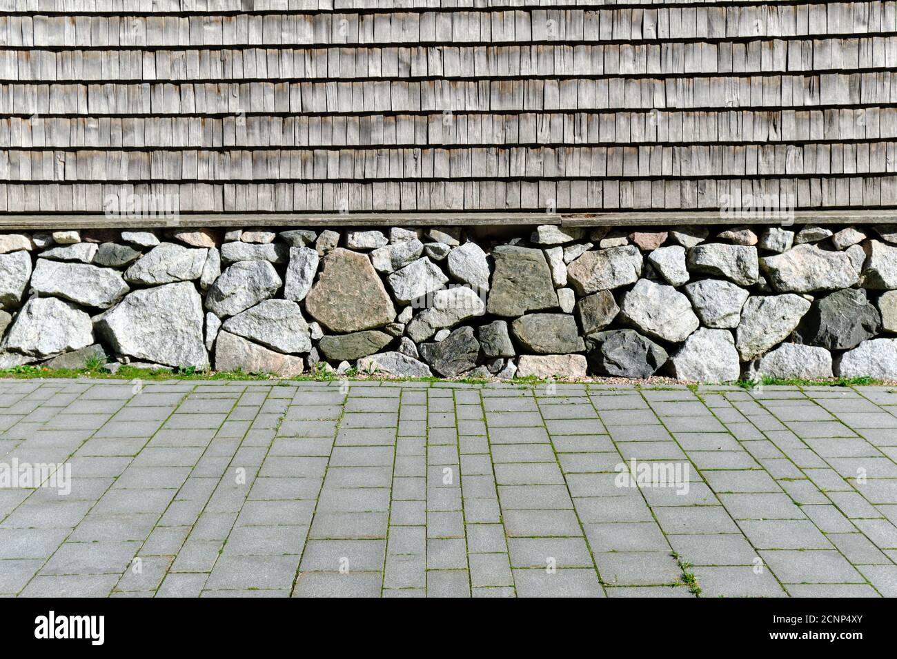 The wooden wall of the building. Modern nordic design in Finland Stock ...