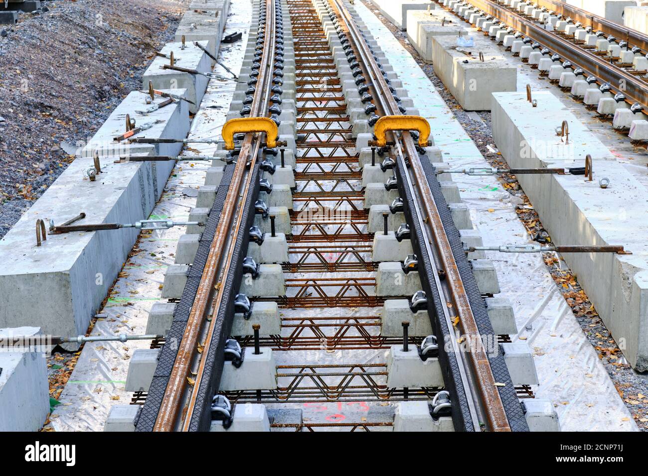 Rail track under construction hi-res stock photography and images - Alamy