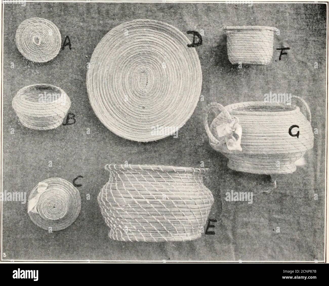. How to make Indian and other baskets . FIG. 71. SIMPLE COILED TRAYS ...