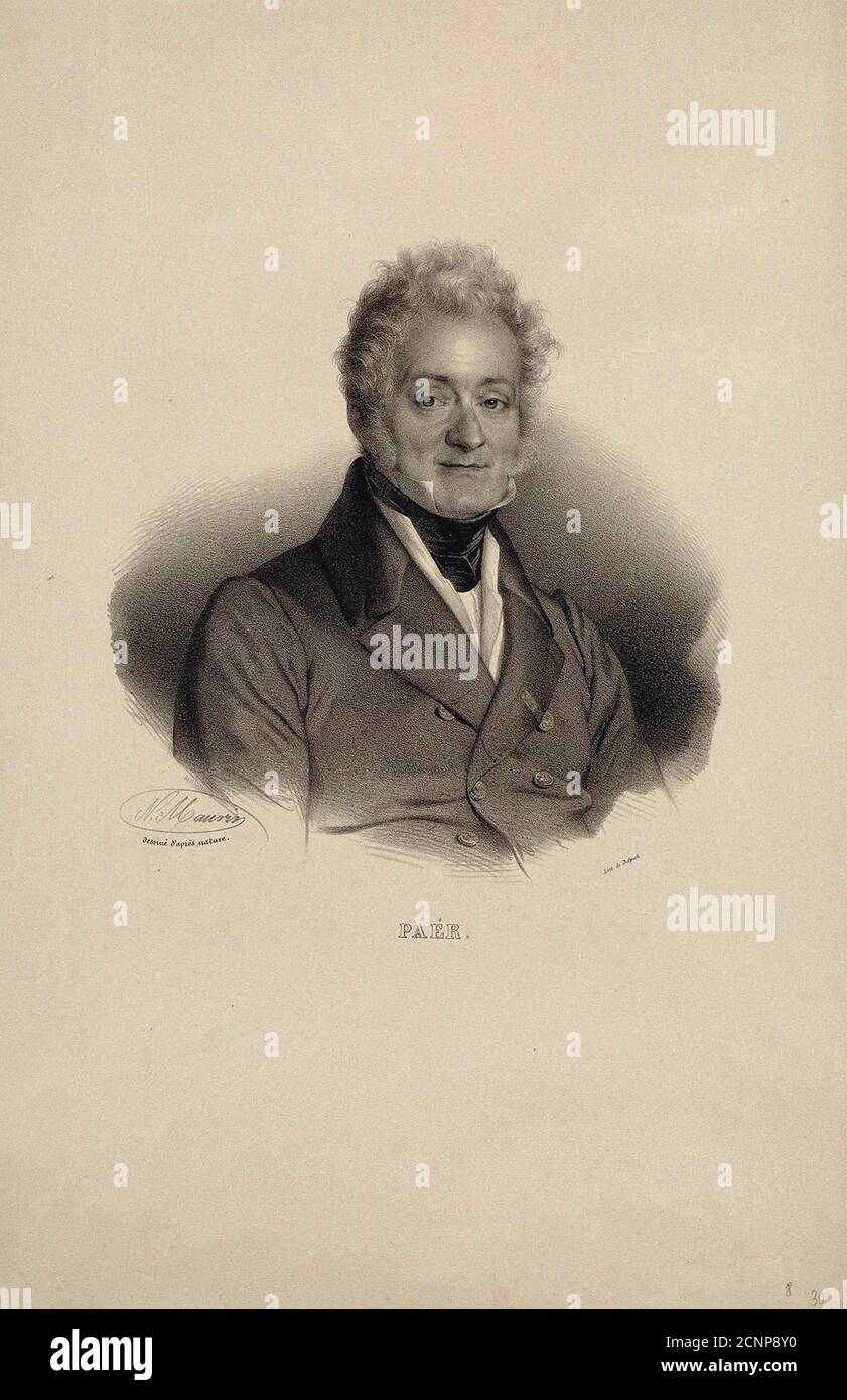 Portrait of the Composer Ferdinando Paer (1771-1839). Private ...