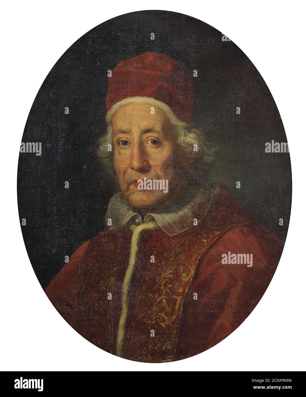 Portrait of the Pope Clement XI, 1710s. Private Collection Stock Photo ...