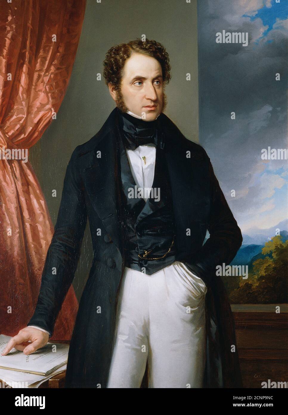 Portrait of the violinist and composer Josef Benesch (1795-1873), 1840 ...