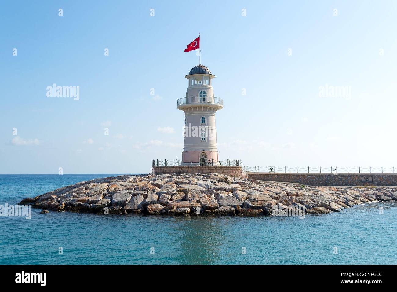 Old lighthouse in the Mediterranean sea of Turkey Stock Photo - Alamy
