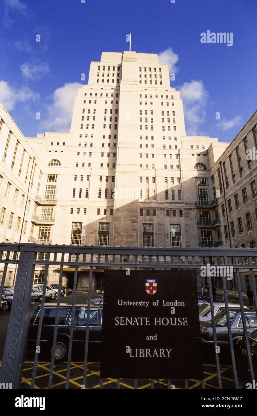 Senate House and Library, University of London - exterior view. 17 November 1992. Photo: Neil ...