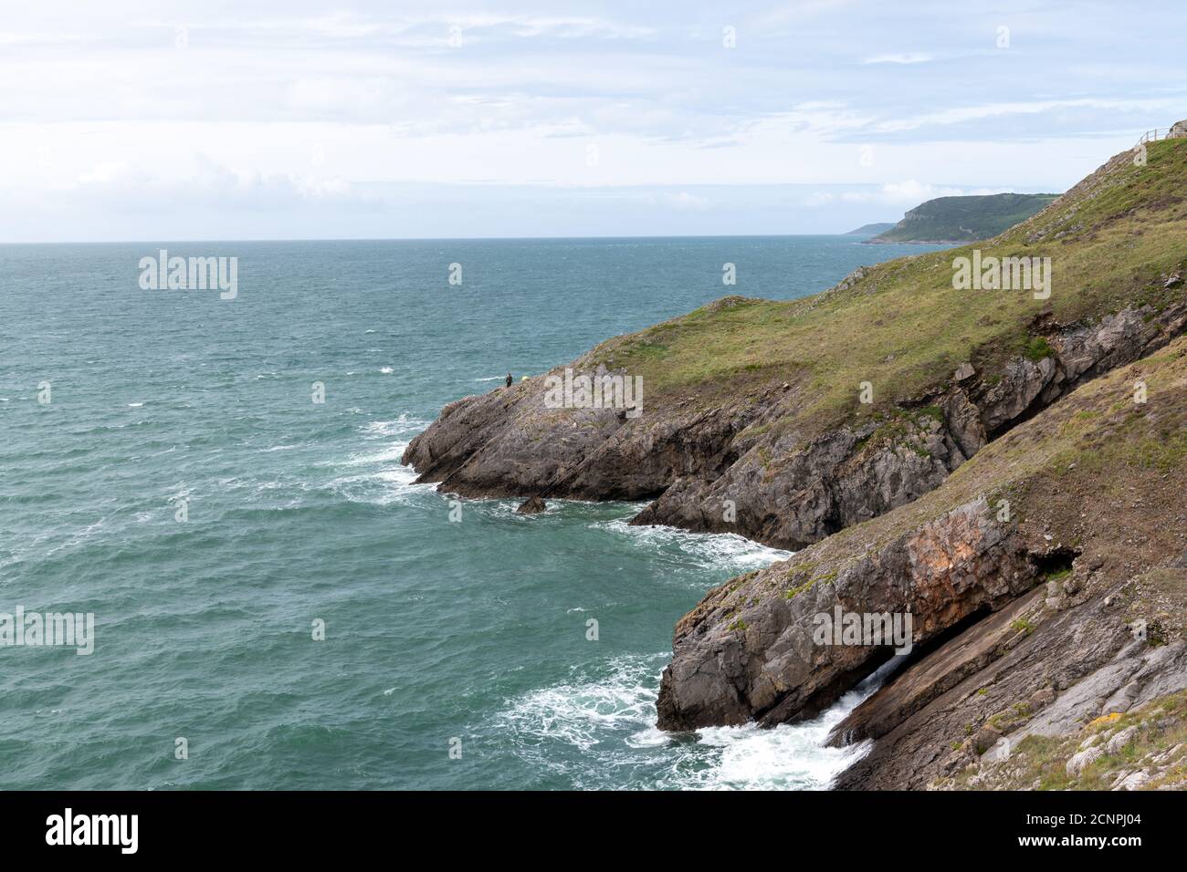 Coastline Walk Path at The Mumbles, Gower Peninsula, South Wales, UK ...