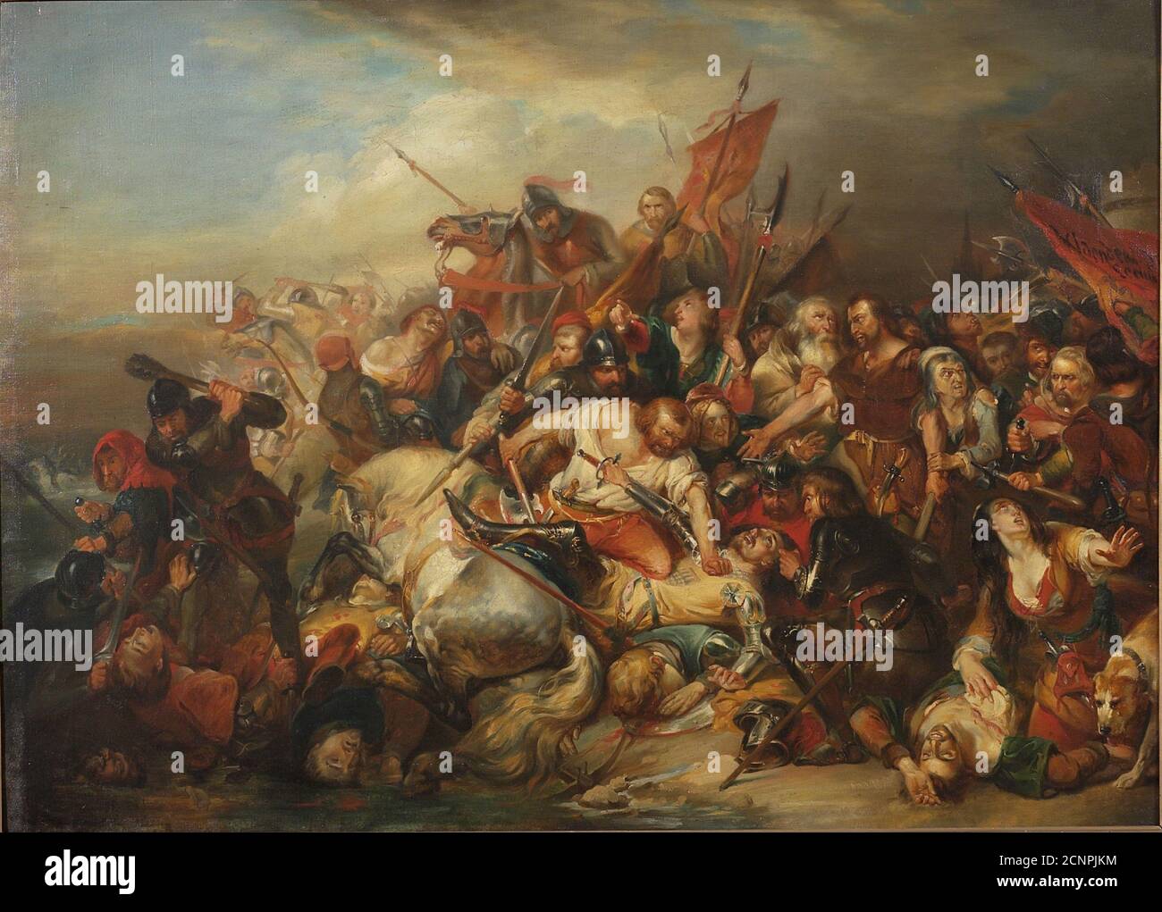 The Battle of the Golden Spurs on 11 July 1302. Found in the collection ...