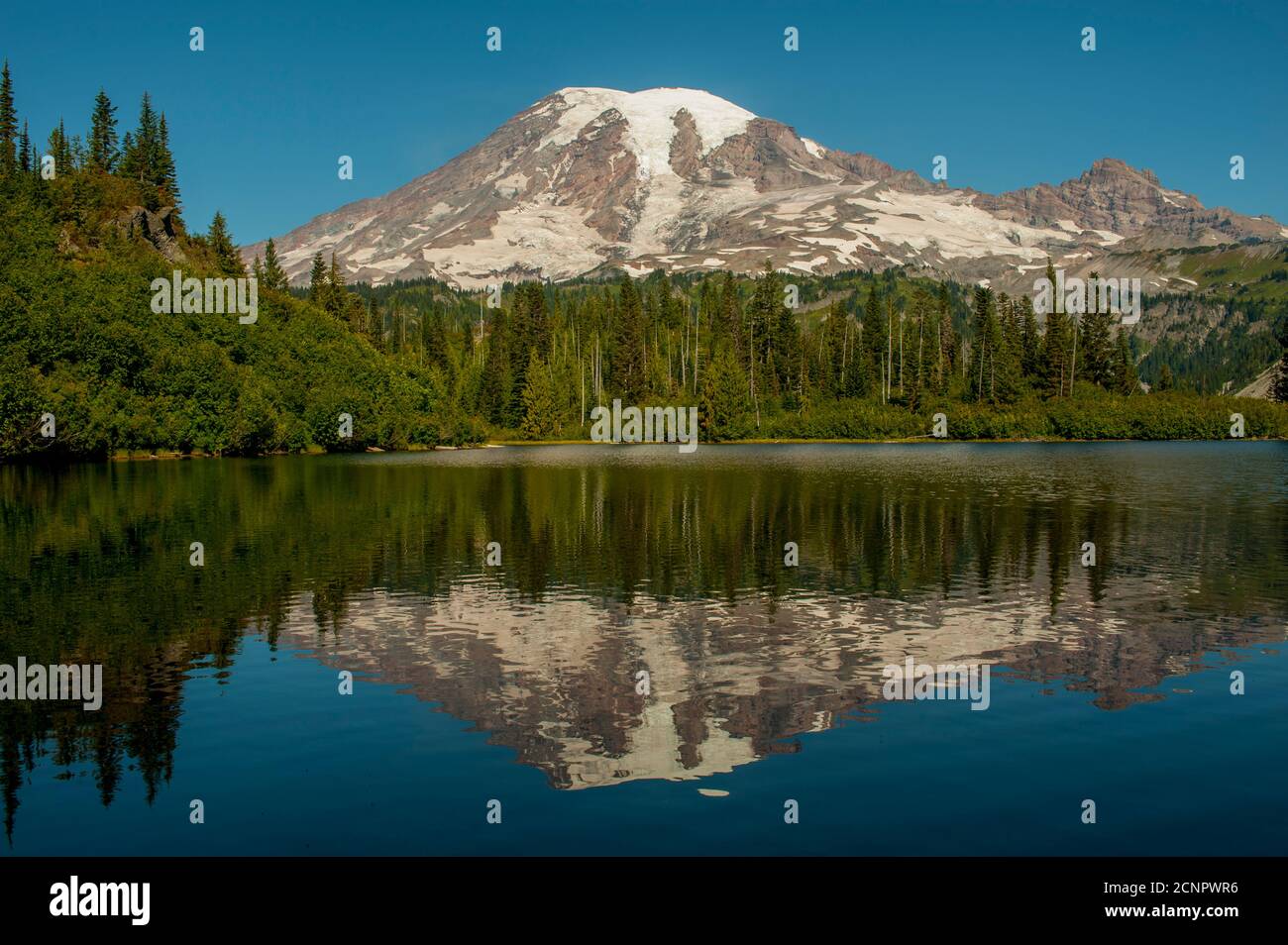Bench lake mount rainier hi-res stock photography and images - Alamy