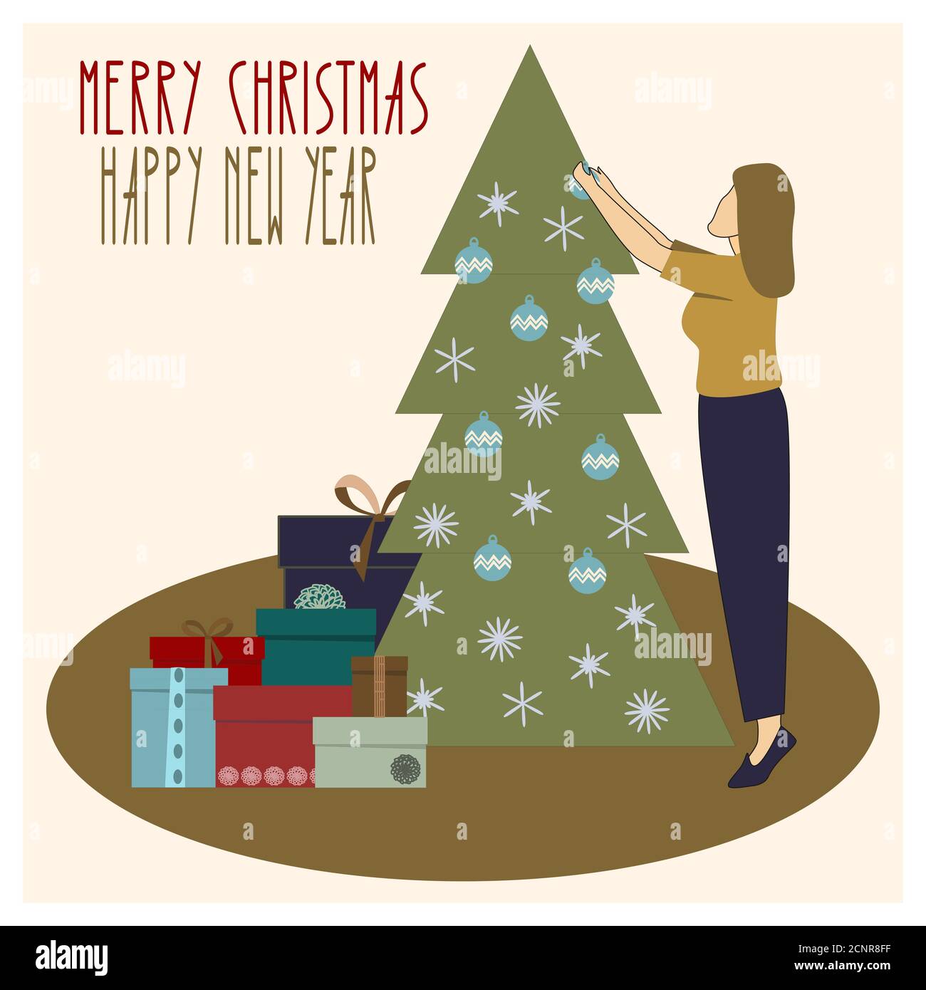 Woman tree gift Stock Vector Images - Alamy