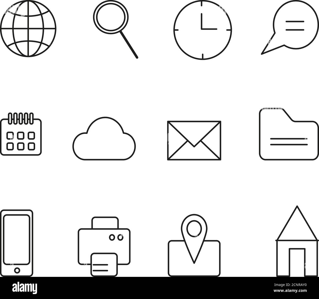Icons set. Information technology. Outline vector illustration Stock ... Icons set. Information technology. Outline vector illustration Stock ...
