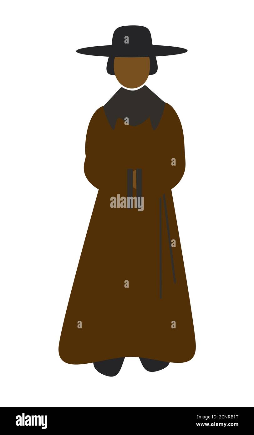 Monk vector illustration. Isolated on a white background. Flat style ...