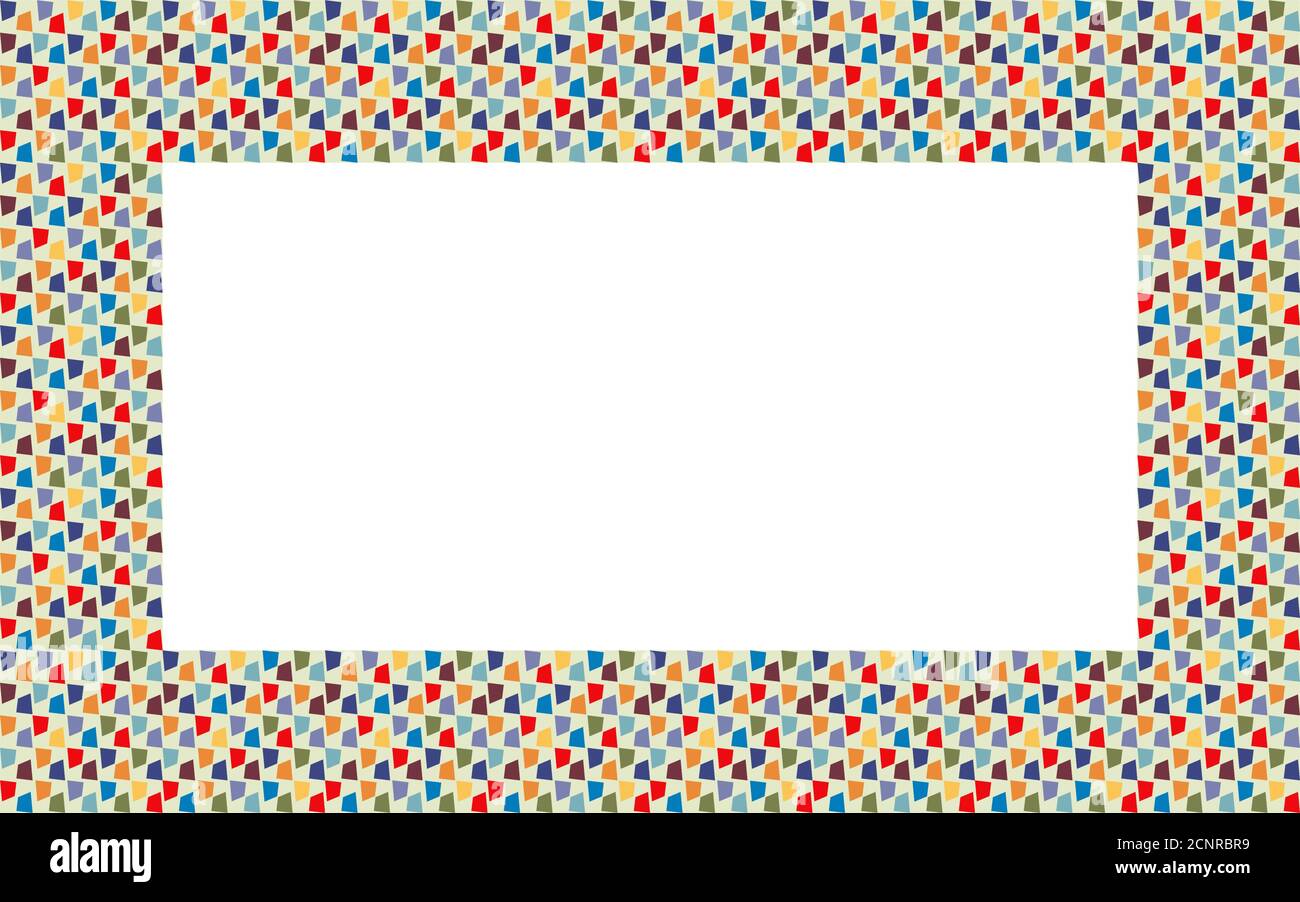 Mosaic rectangle frame. Isolated on white background. Template for ...