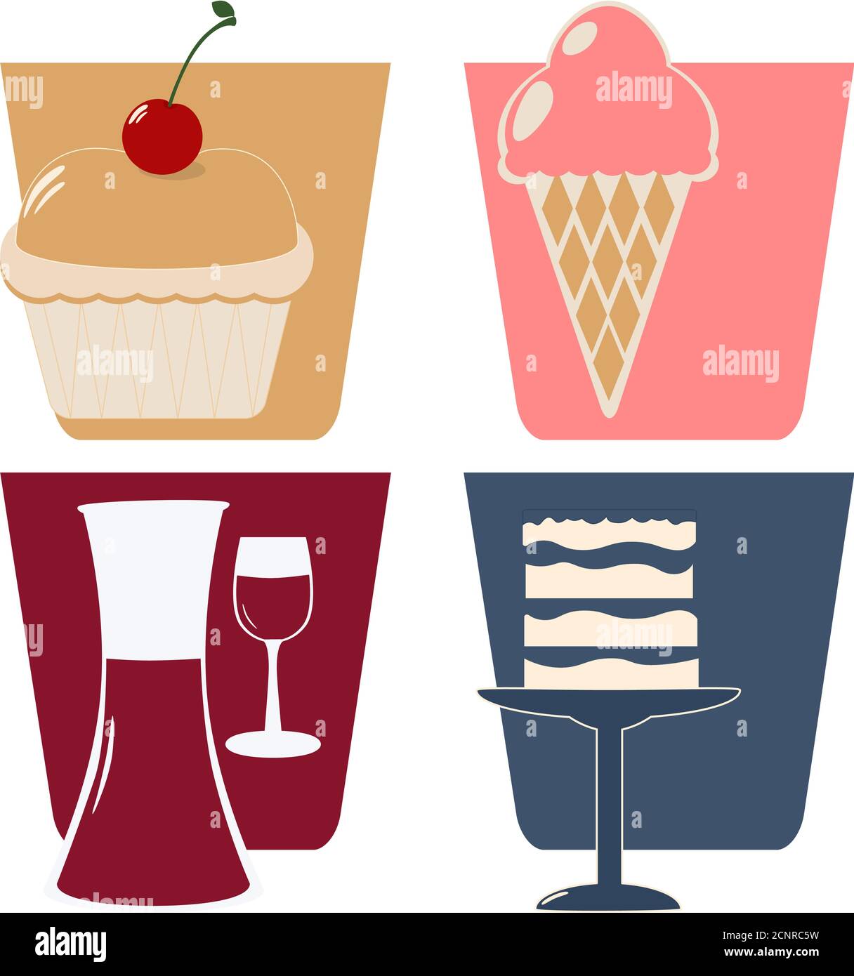 Dessert icons. Isolated vector illustration for article, menu Stock ...